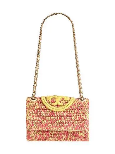 Tory Burch Raffia And Leather Shoulder Bag - Yellow