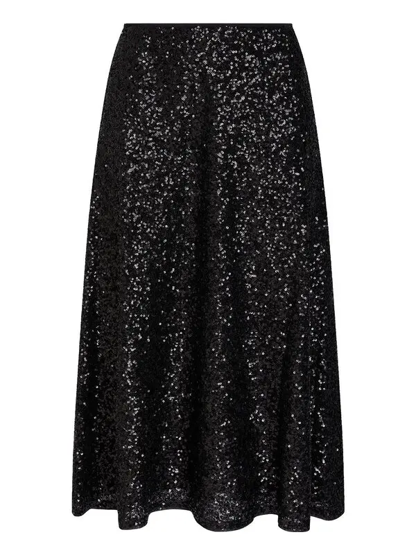 Diane Von Furstenberg Araminta Sequined Stretch-mesh Midi Skirt - Black