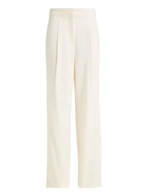 Veronica Beard Robinne Pleated Wide-leg Pants - Off-white