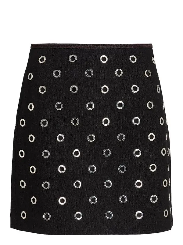 Veronica Beard Blaire Eyelet-embellished Mini Skirt - Black