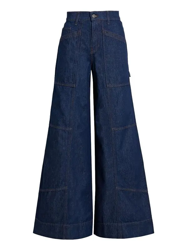 Veronica Beard Freddy High-rise Wide-leg Jeans - Dark Denim