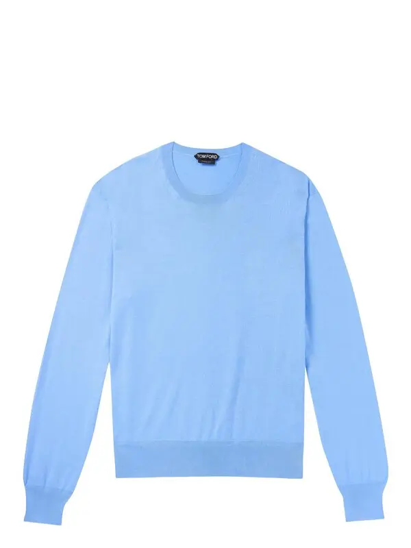 TOM FORD Cotton Crewneck Sweater - Blue