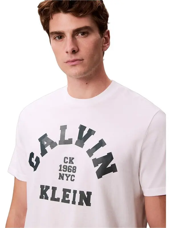 Calvin Klein Varsity Logo Graphic Relaxed T-shirt - Brilliant White