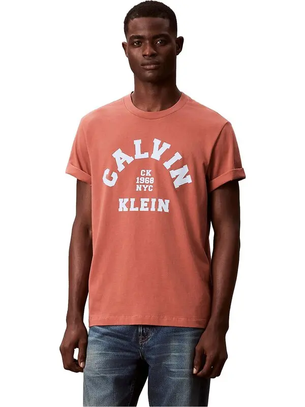 Calvin Klein Varsity Logo Graphic Relaxed T-shirt - Warm Brick