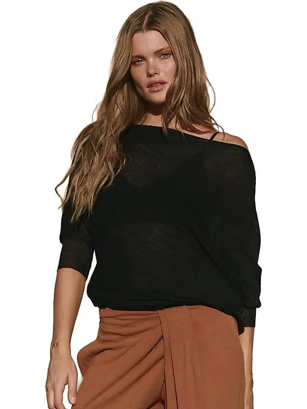 Free People Madeline Sweater Top - Black