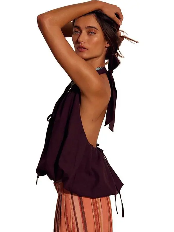 Free People Bubble The Fun Halter Top - Fudge