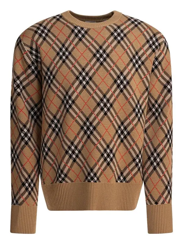 Burberry Wool-blend Crewneck Sweater - Beige