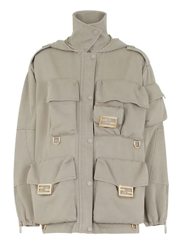 Fendi Quilted & Utility Jacket - Beige