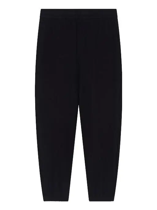 Emporio Armani Lyocell-blend Jacquard Interlock Jersey Joggers - Navy