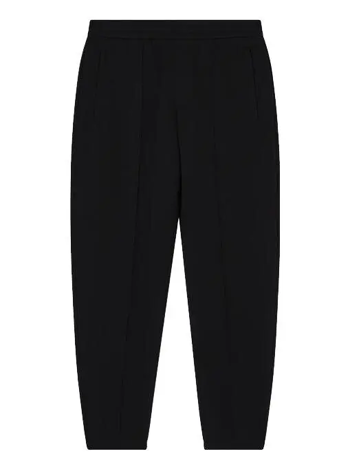 Emporio Armani Double-jersey Joggers With Embroidered Micro Eagle - Black
