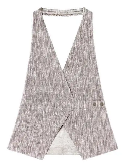 Giorgio Armani Chevron Jersey Crossover Waistcoat - Brown