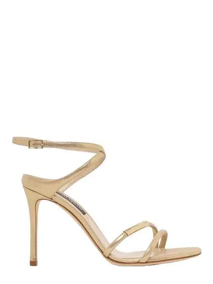 Giorgio Armani Heeled Sandals In Sparkling Nubuck - Gold
