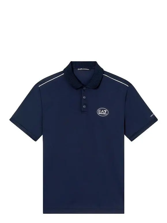 EA7 Tennis Pro Polo Shirt In Ventus7 Technical Fabric - Navy