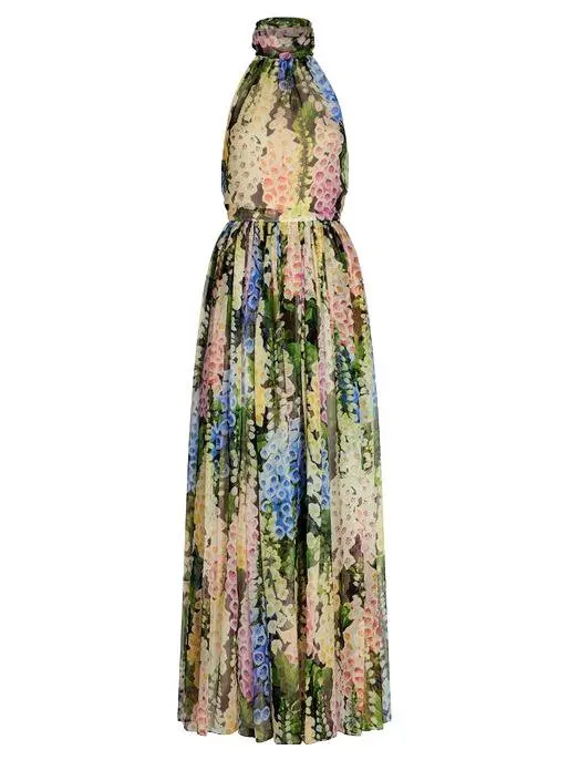 Oscar De La Renta Foxglove Chiffon Gown - Natural