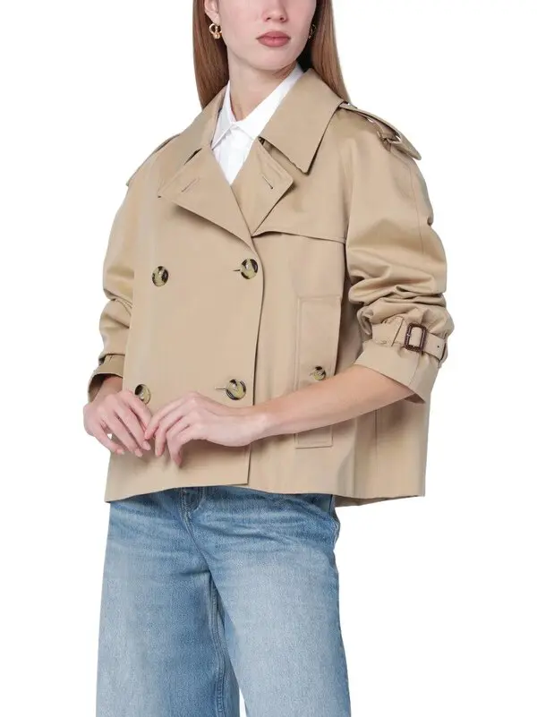 Burberry Cropped Heritage Trench Coat - Beige