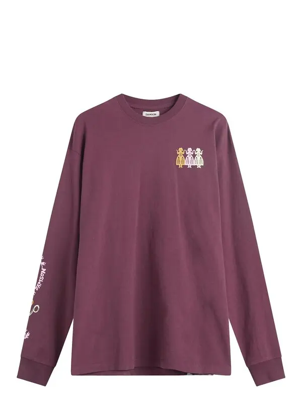 DAMSON MADDER Paper Cut Gals Long Sleeve T-shirt - Fig