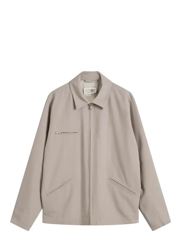 MAISON MARGIELA Zip Through Overshirt - Pale Grey