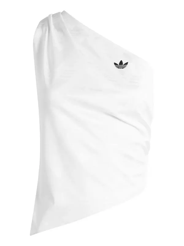 Adidas Ruched Asymmetric Top - Off White