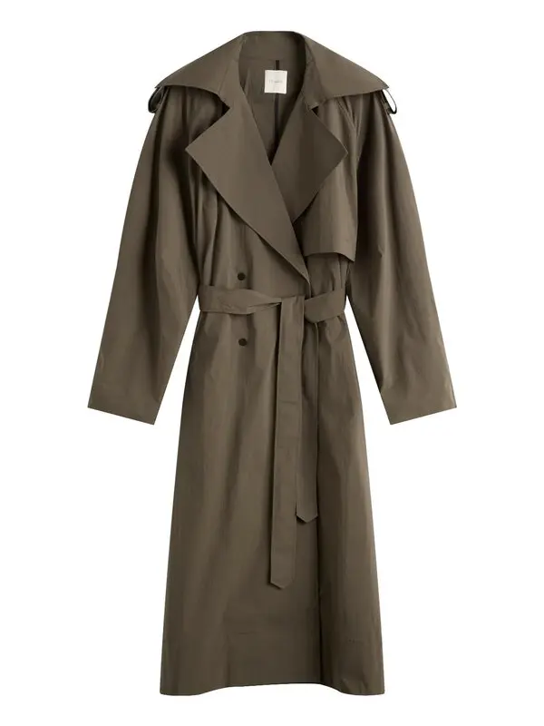 ST. AGNI Relaxed Trench Coat - Khaki