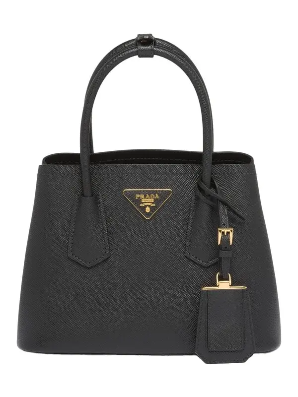 Prada Double Small Saffiano Leather Bag - Black