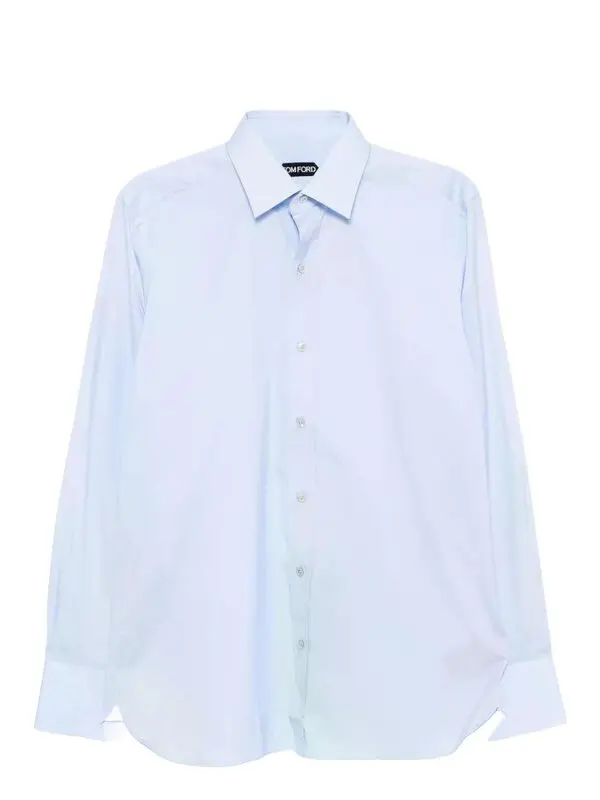 TOM FORD Long-sleeves Cotton Shirt - Blue