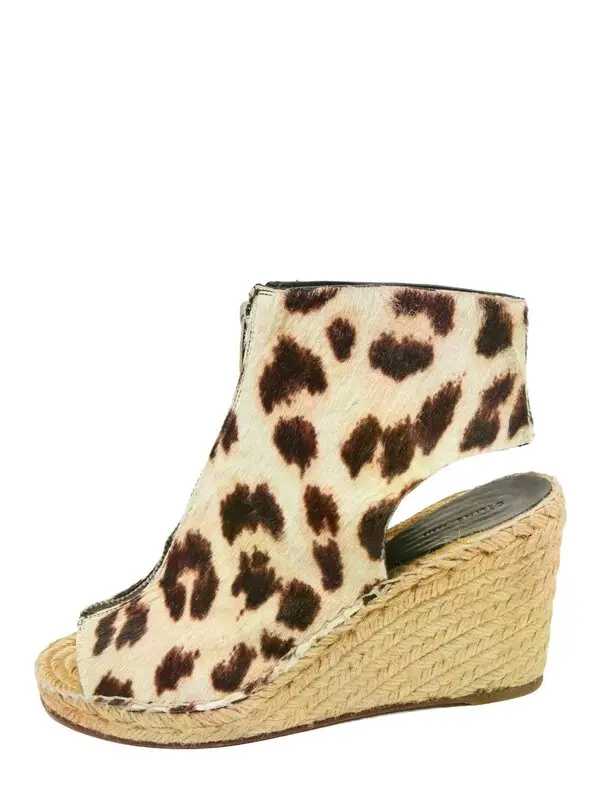 Celine Animal-print Wedge Sandals - Neutrals