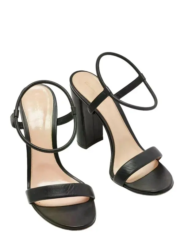 GIANVITO ROSSI Leather Block-heel Sandals - Black