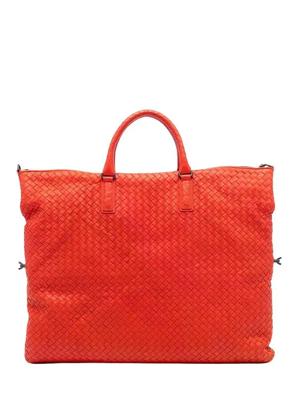 Bottega Veneta Maxi Nappa Intrecciato Convertible Tote Travel Bag - Red
