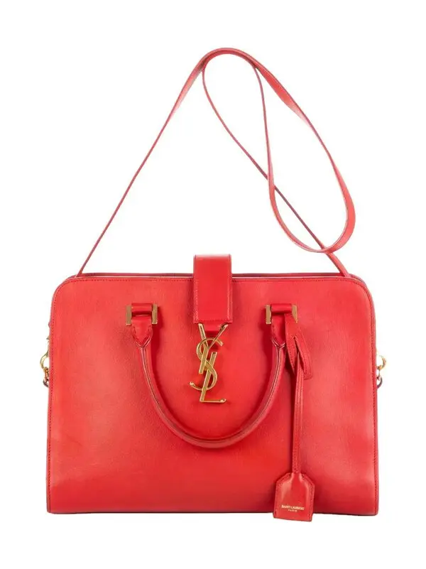 Saint Laurent Leather Top Handle Bag - Red