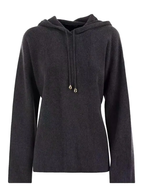 Fabiana Filippi Ribbed Hooded Sweater - Grey