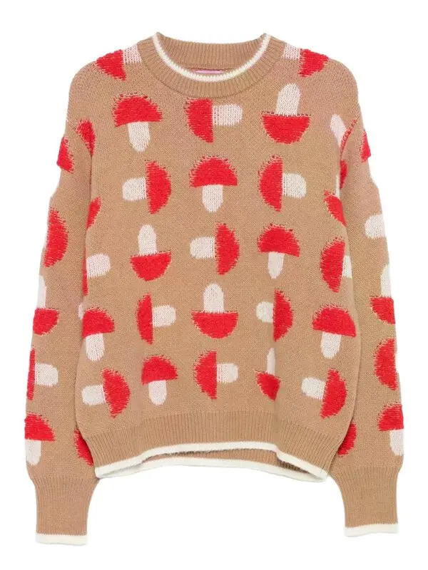 La DoubleJ Mushroom Motif Sweater - Neutrals