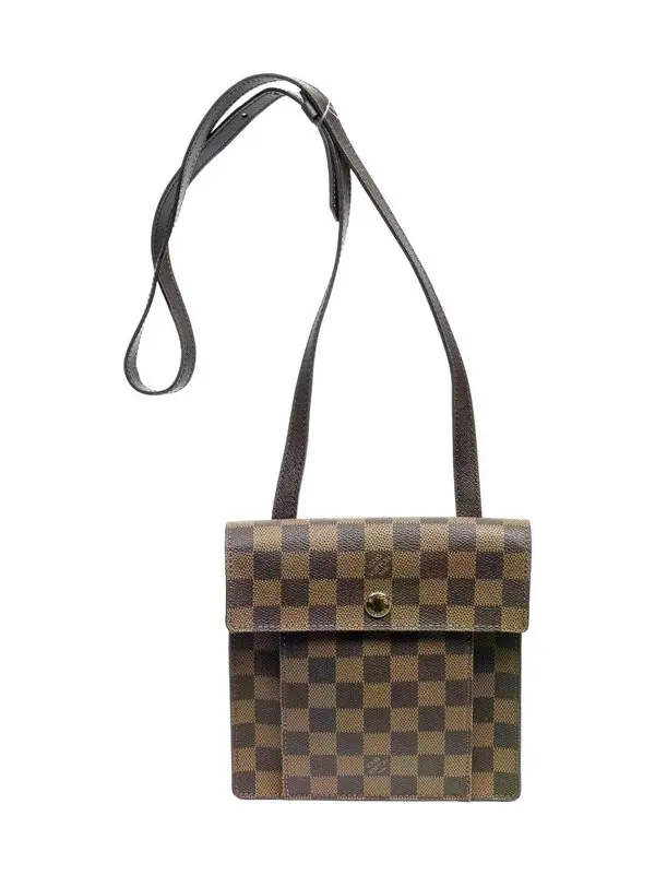 LOUIS VUITTON Damier Ebène Flap Shoulder Bag - Brown