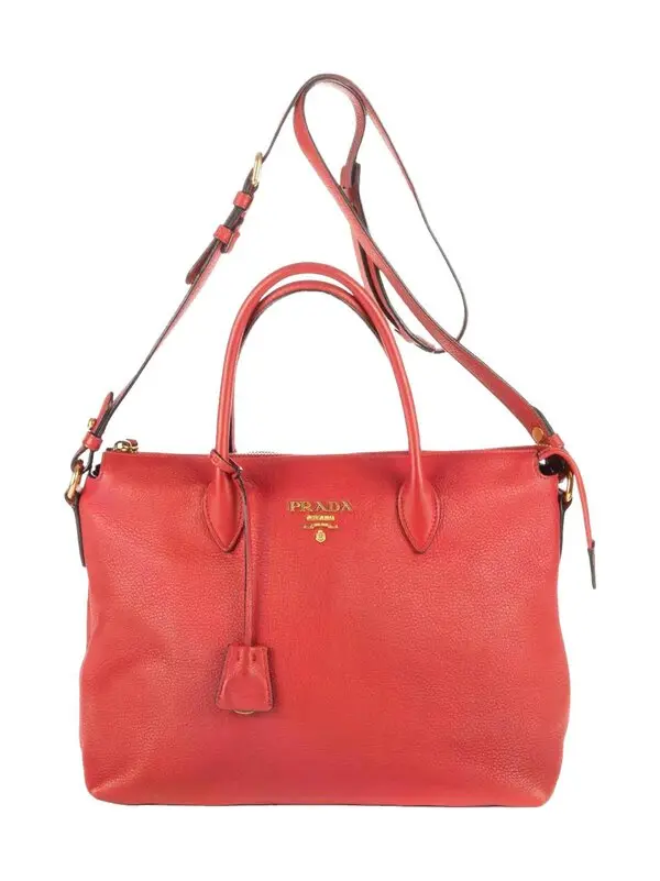 Prada 2000 Daino Tote Bag - Red