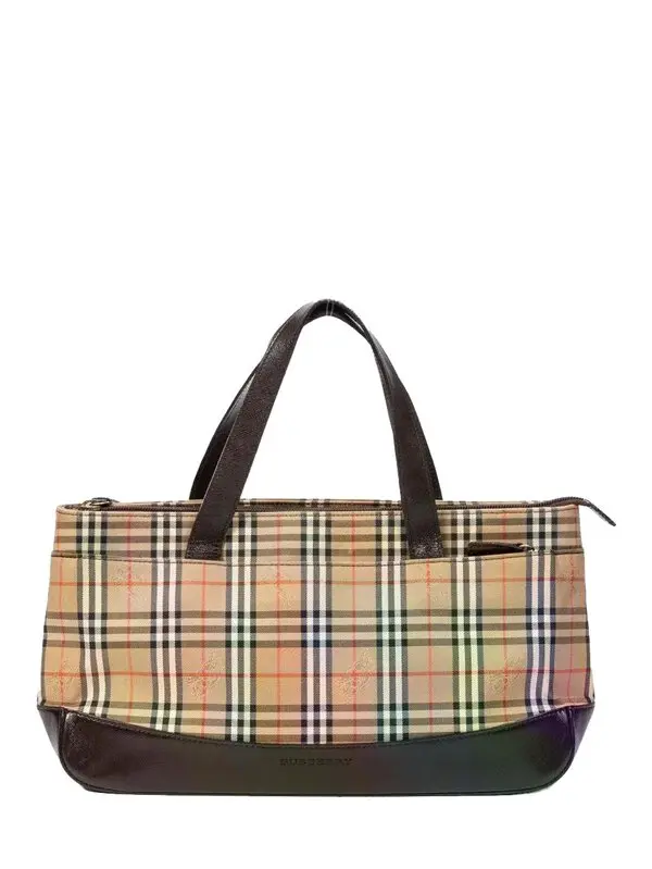 Burberry Check-pattern Top Handle Bag - Neutrals