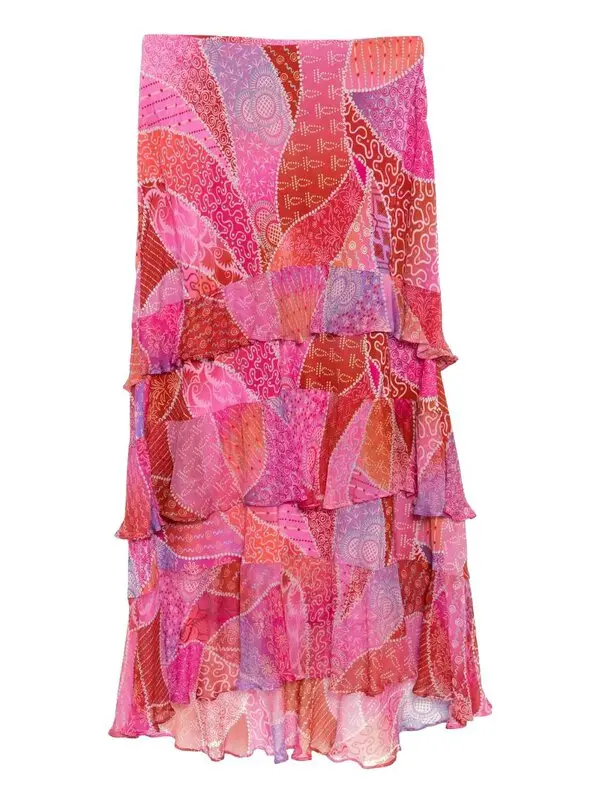 Rixo Ls Preslee Ibiza Night Skirt - Pink