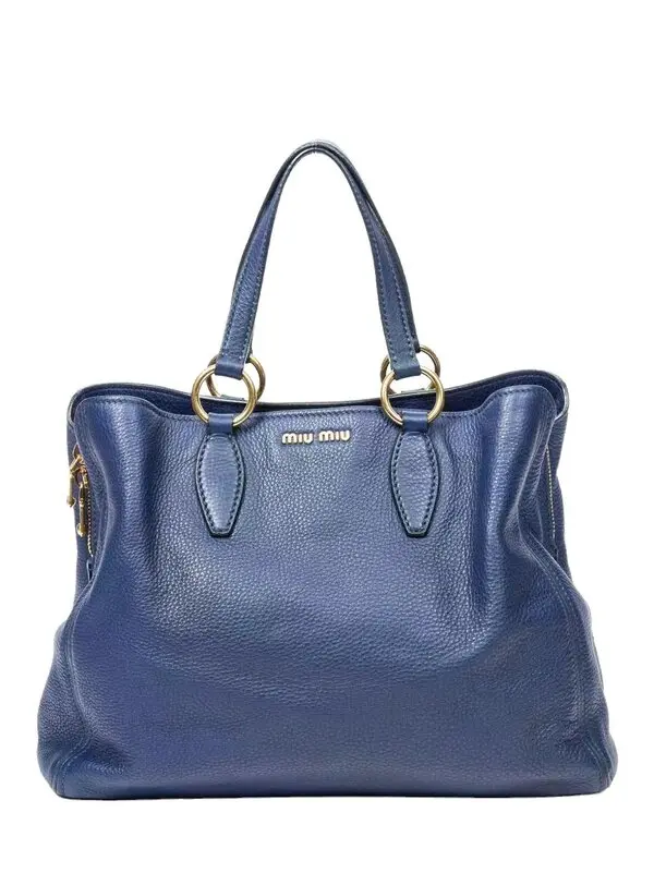 Miu Miu Leather Zip-fastening Tote - Blue
