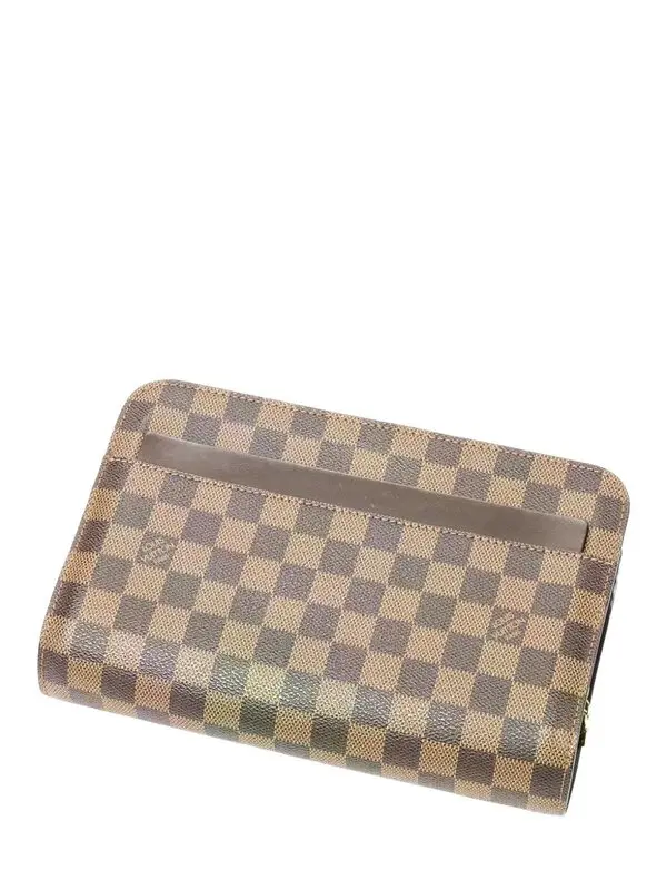 LOUIS VUITTON 2003 Saint Louis Damier Ebene Clutch - Brown