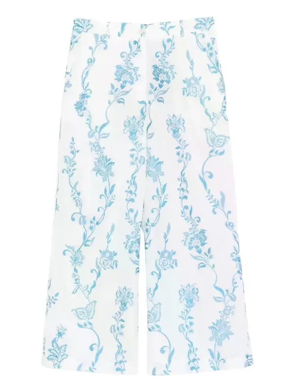 Etro Floral Cropped Trousers - White