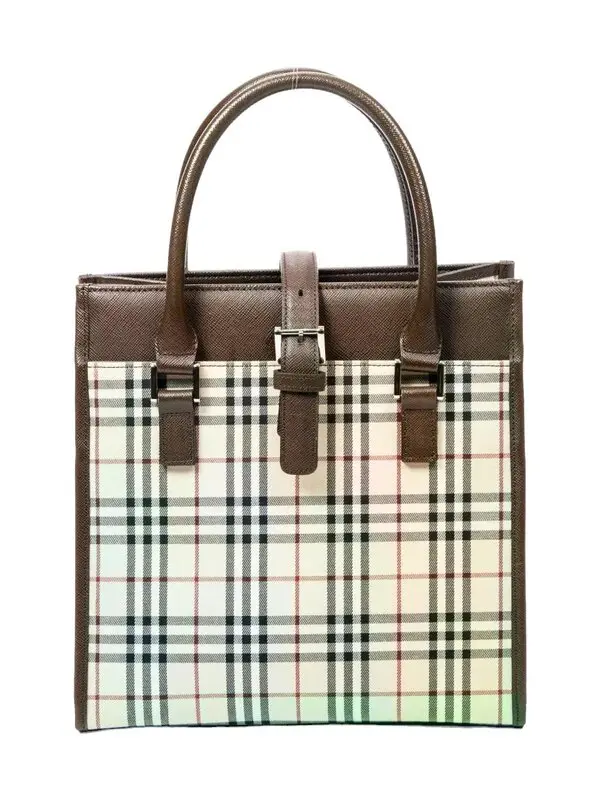 Burberry Check-pattern Tote Bag - Brown