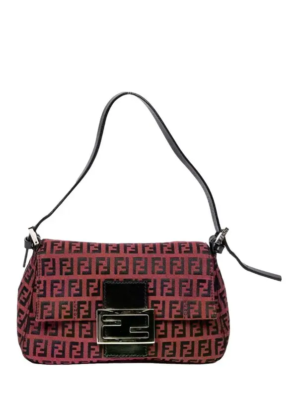 Fendi Ff-print Shoulder Bag - Red