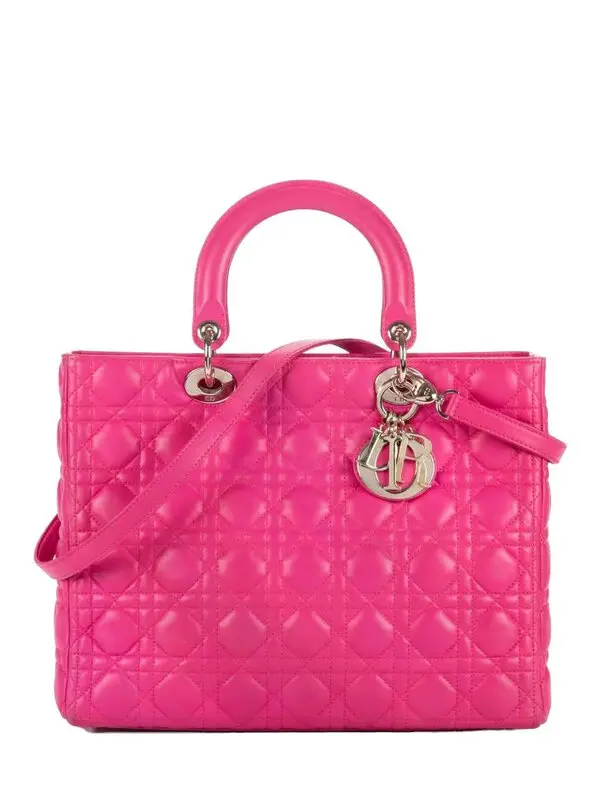Dior Quilted Top-handle Bag - Pink