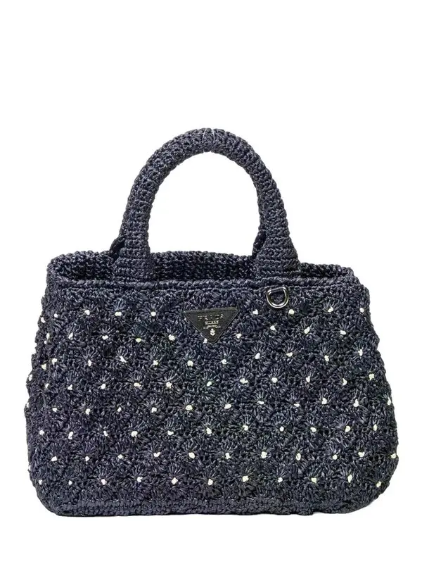 Prada Crochet Tote - Blue
