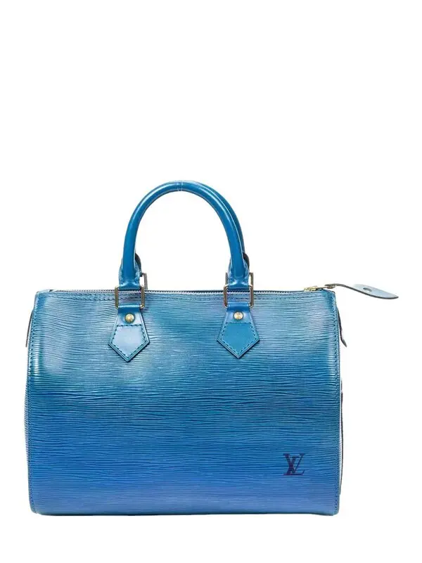 LOUIS VUITTON Speedy 25 Embossed-leather Tote - Blue