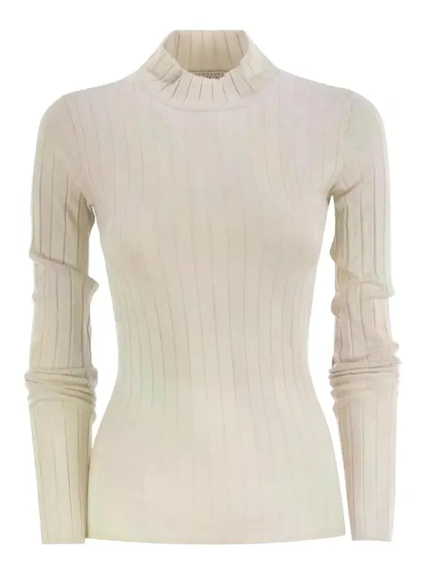 Brunello Cucinelli Ribbed High-neck Sweater - Neutrals