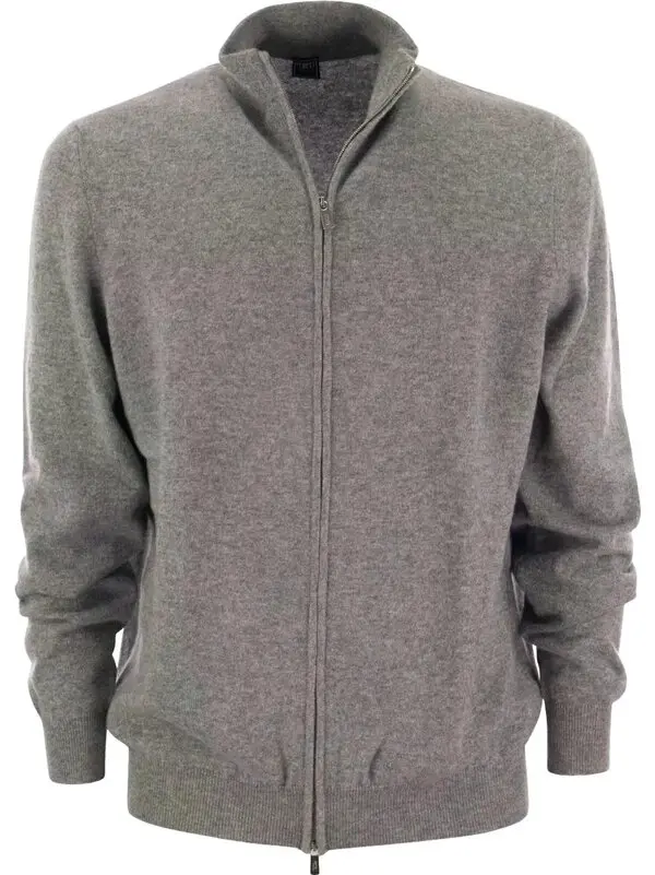 Fedeli Favonio Zip-up Cardigan - Grey