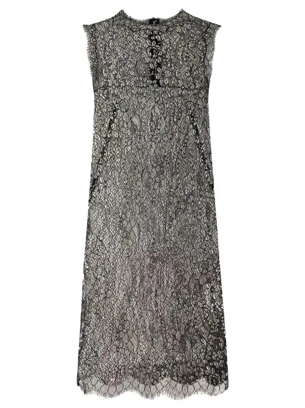 Dolce & Gabbana Lamé Lace Mini Dress - Black