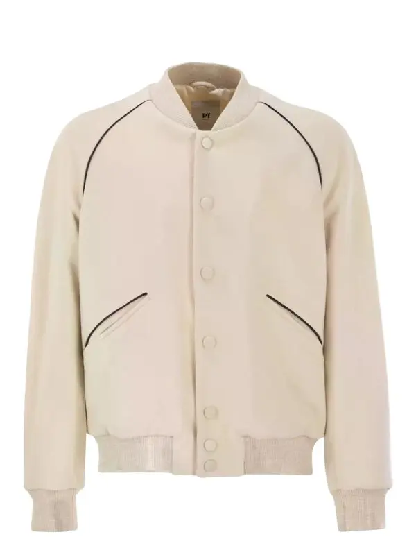 PT TORINO Piped-trim Bomber Jacket - Neutrals