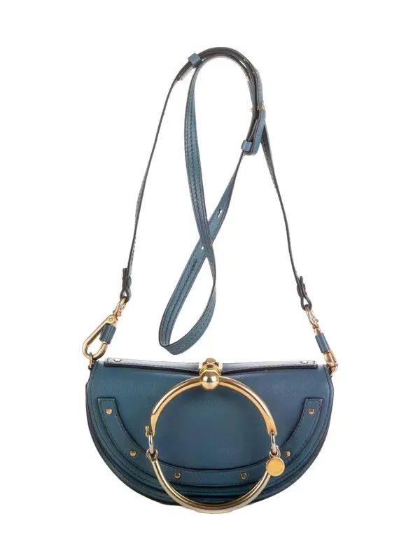 Chloé Half-moon Shoulder Bag With Ring Detail - Blue