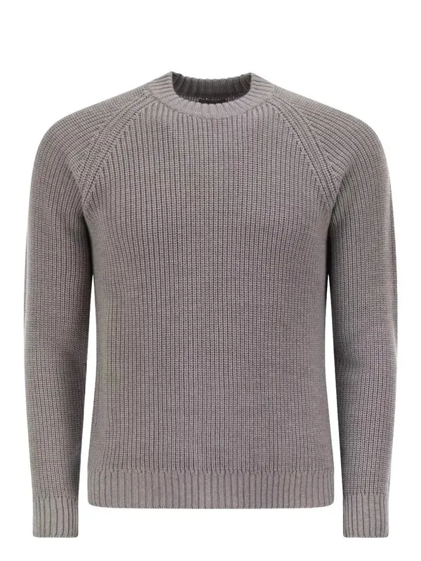 RAKKI Ribbed Crew-neck Sweater - Grey