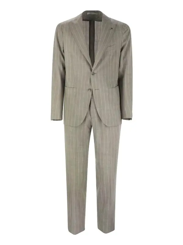 Tagliatore Pinstripe Two-button Suit - Grey